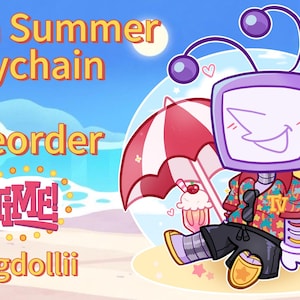 DELTARUNE PREORDER Mr Ant Tenna TV Time Summer Beach Acrylic Keychain ...
