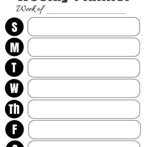 Printable Weekly Planner, Editable - Etsy