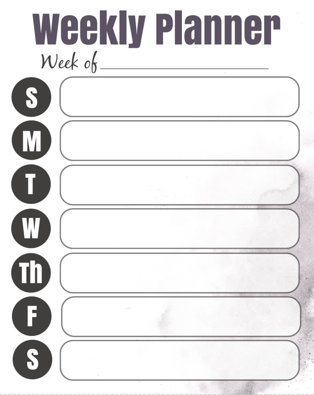 Printable Weekly Planner, Editable, Color Splash - Etsy