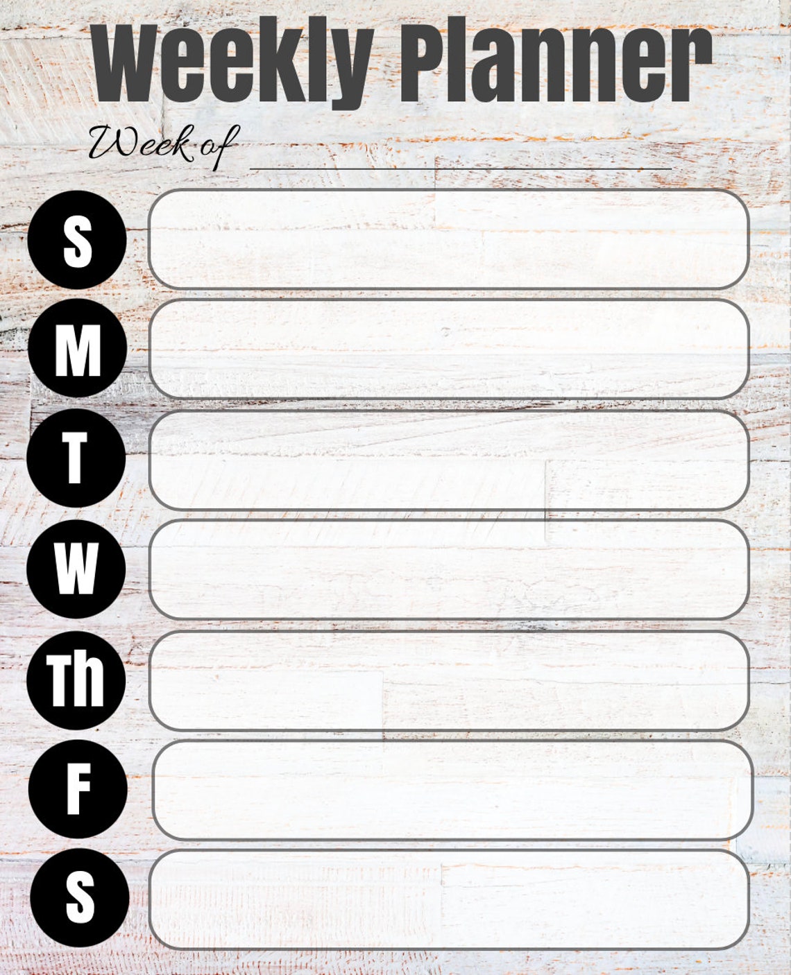 Printable Weekly Planner, Editable - Etsy