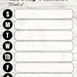 Printable Weekly Planner, Editable - Etsy