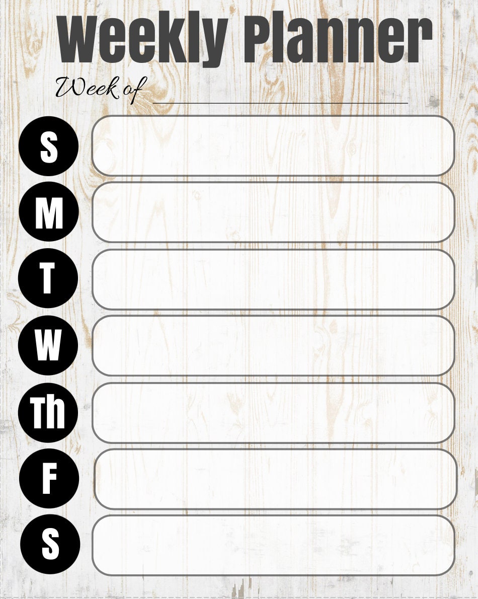 Printable Weekly Planner, Editable - Etsy