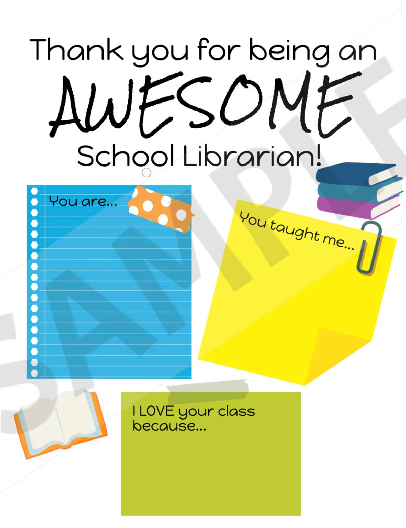 Printable Teacher Appreciation Note Template BUNDLE, Teacher ...