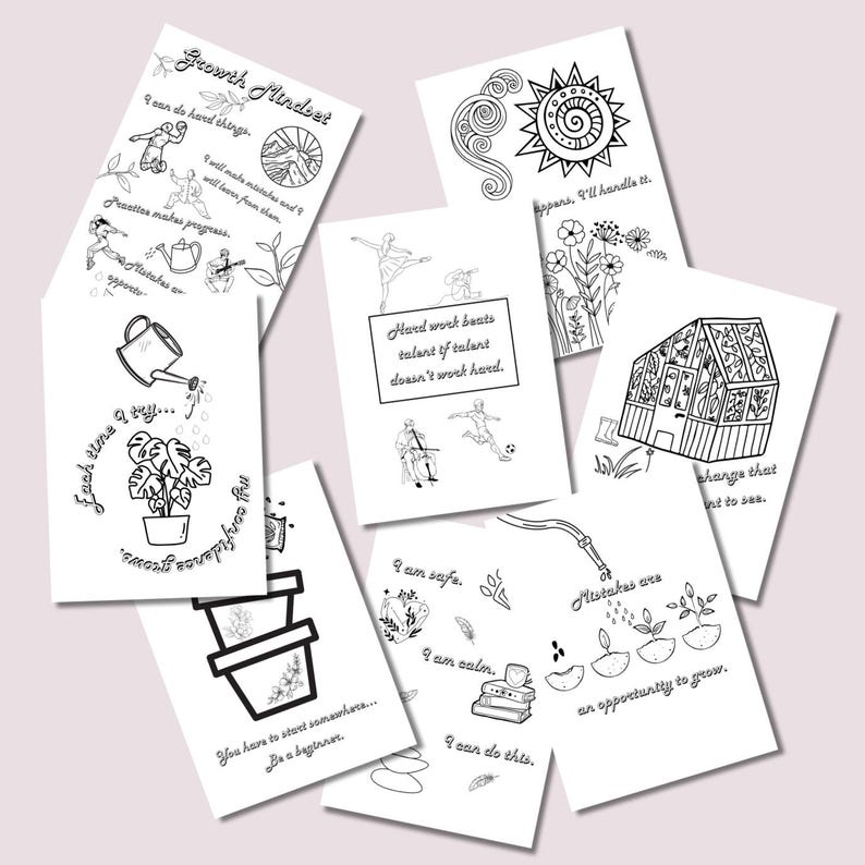 10 Printable Growth Mindset Colouring Sheets Mindfulness Education Calm ...