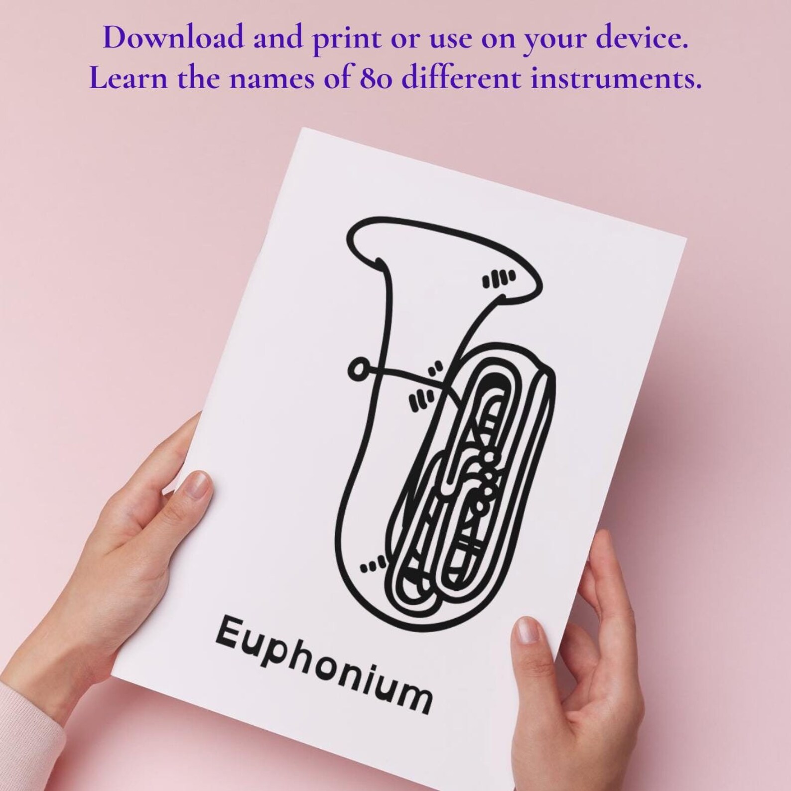 Musical Instrument Coloring Pages: 80 Instrument Outlines (digital ...