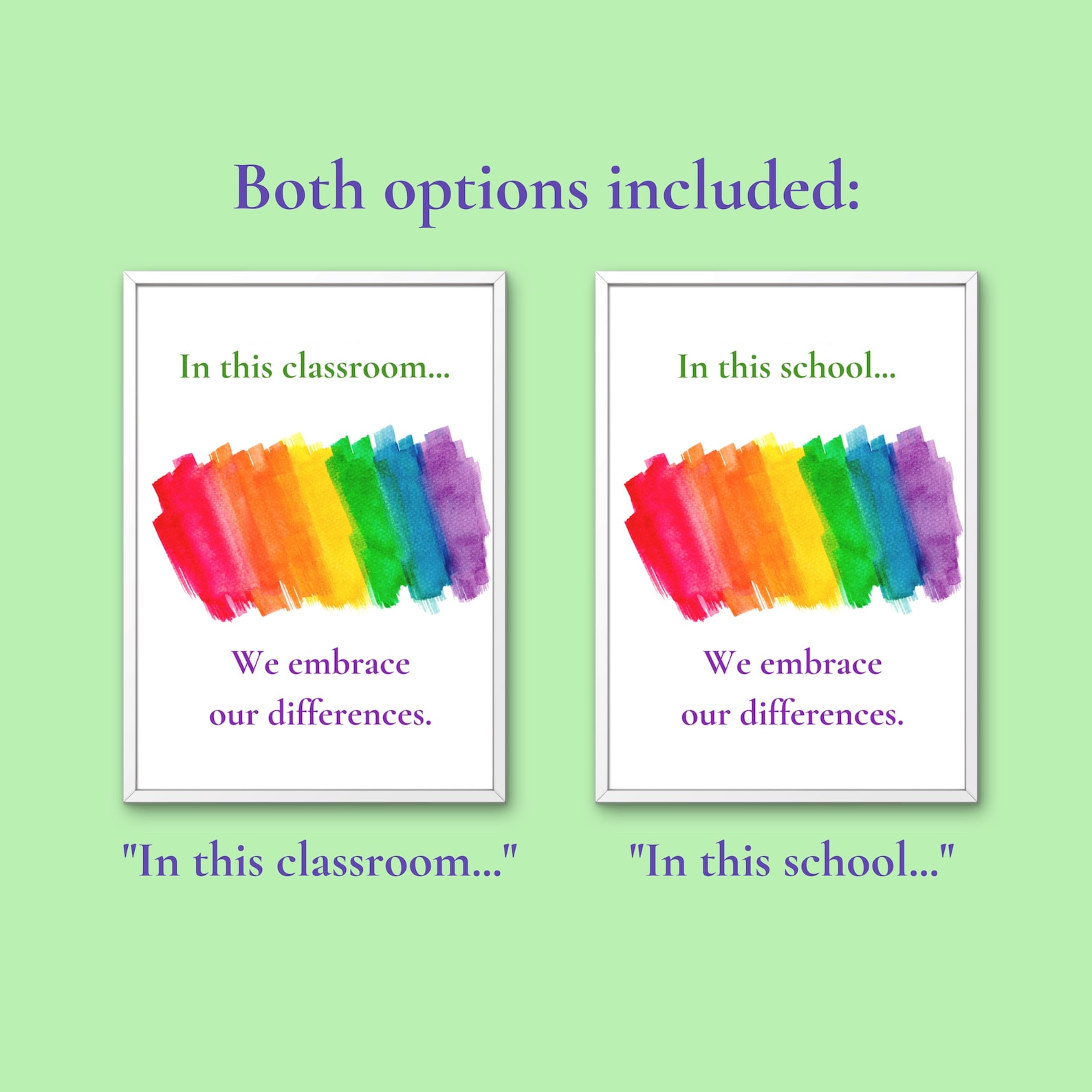 Rainbow Classroom Posters: Diversity and Inclusion Printables (PDF) - Etsy