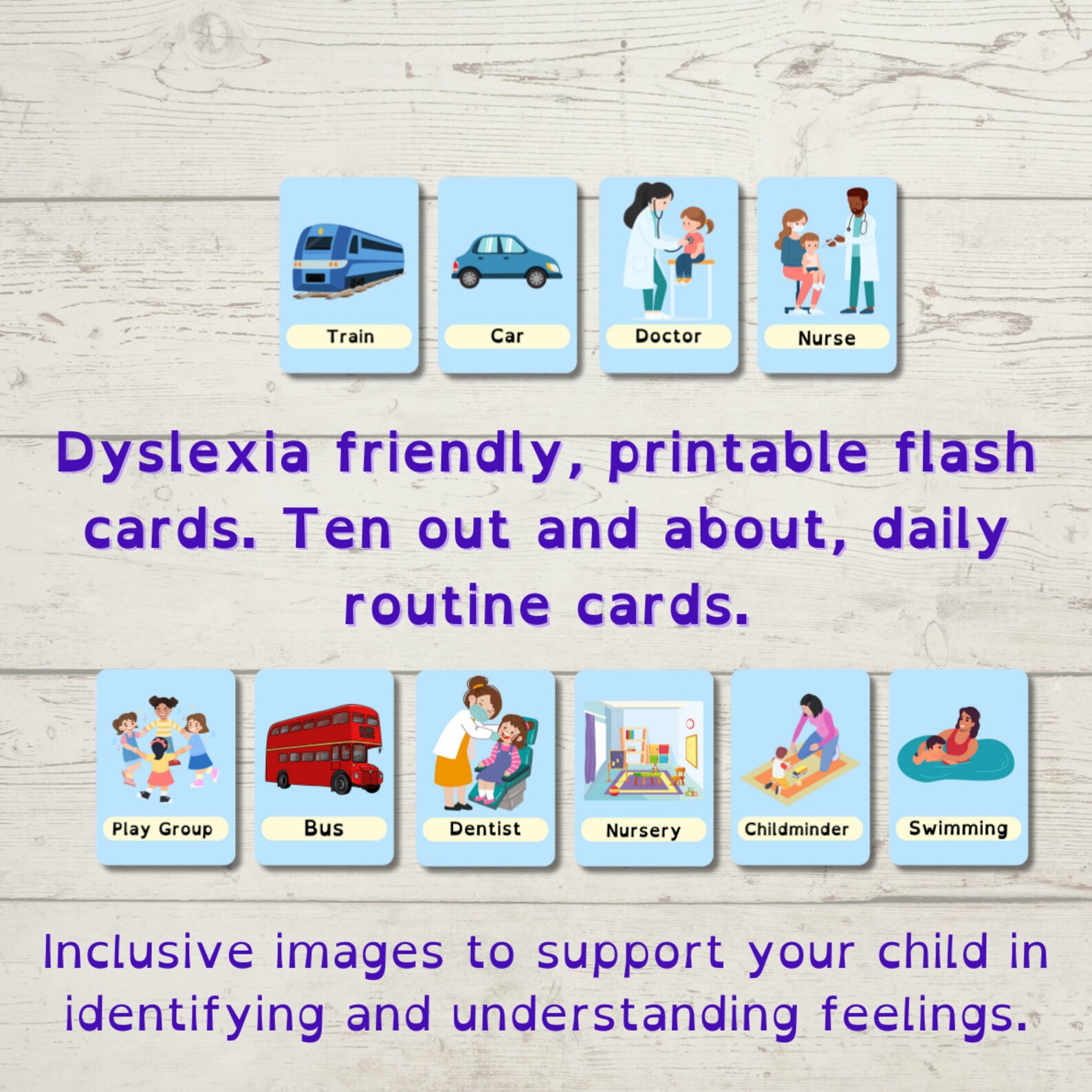 Out and About, Toddler Routine Flashcards Dyslexia & Autism Friendly ...