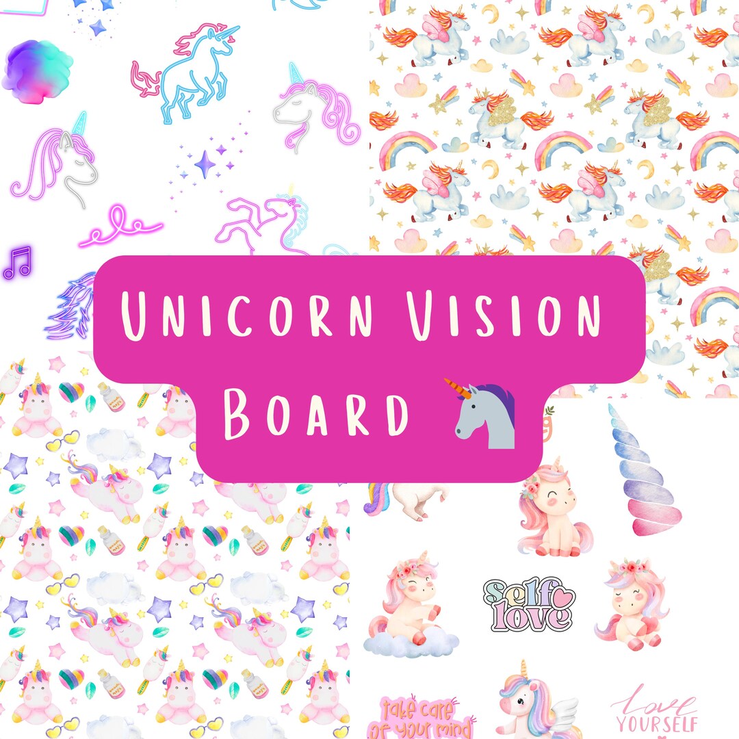 Unicorn Vision Board Kit: Friendship & Goal Setting Printables (PDF) - Etsy