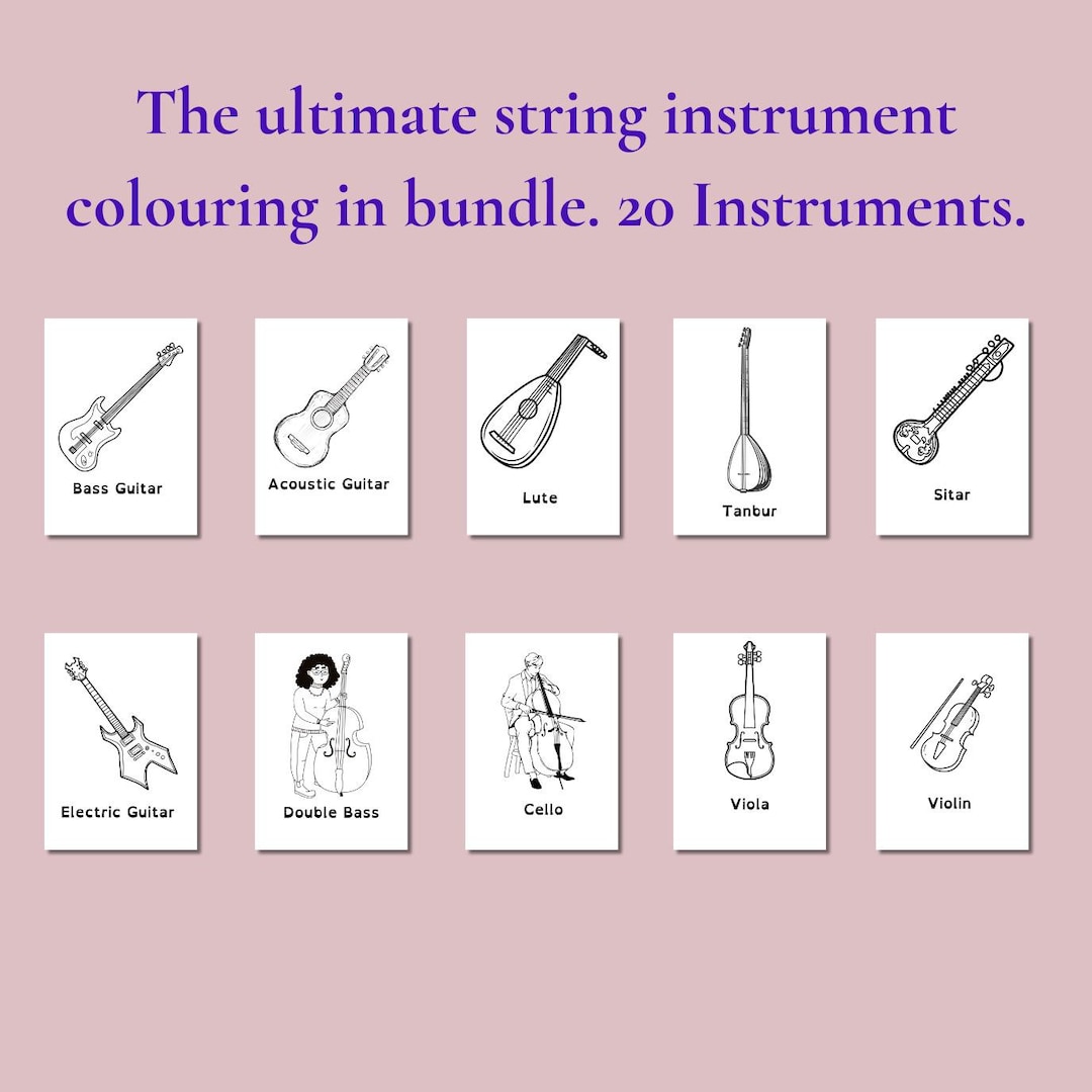 The Ultimate Strings Colouring in Bundle- 20 Instruments From the ...