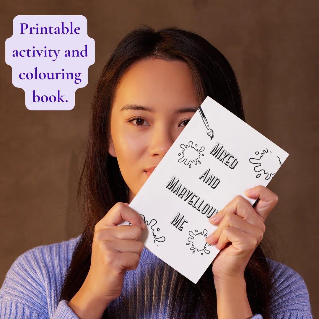 Activity Colouring Printable for Mixed Race Children Build A Positive ...