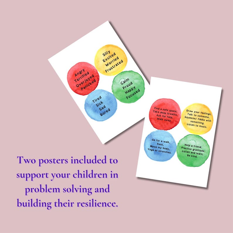 Zones of Regulation Flashcards Two Posters Aesthetic Watercolour Effect ...