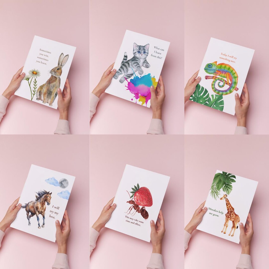 10 Beautiful Watercolour Posters Animal Themed Growth Mindset Posters ...