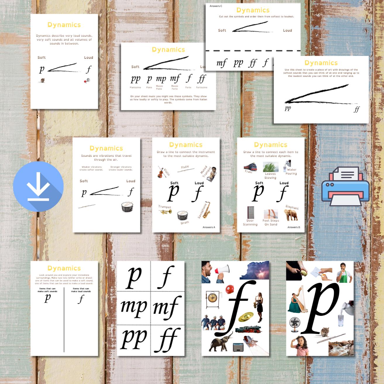 Dynamics Posters and Worksheets Basic Music Theory Fun and Easy ...