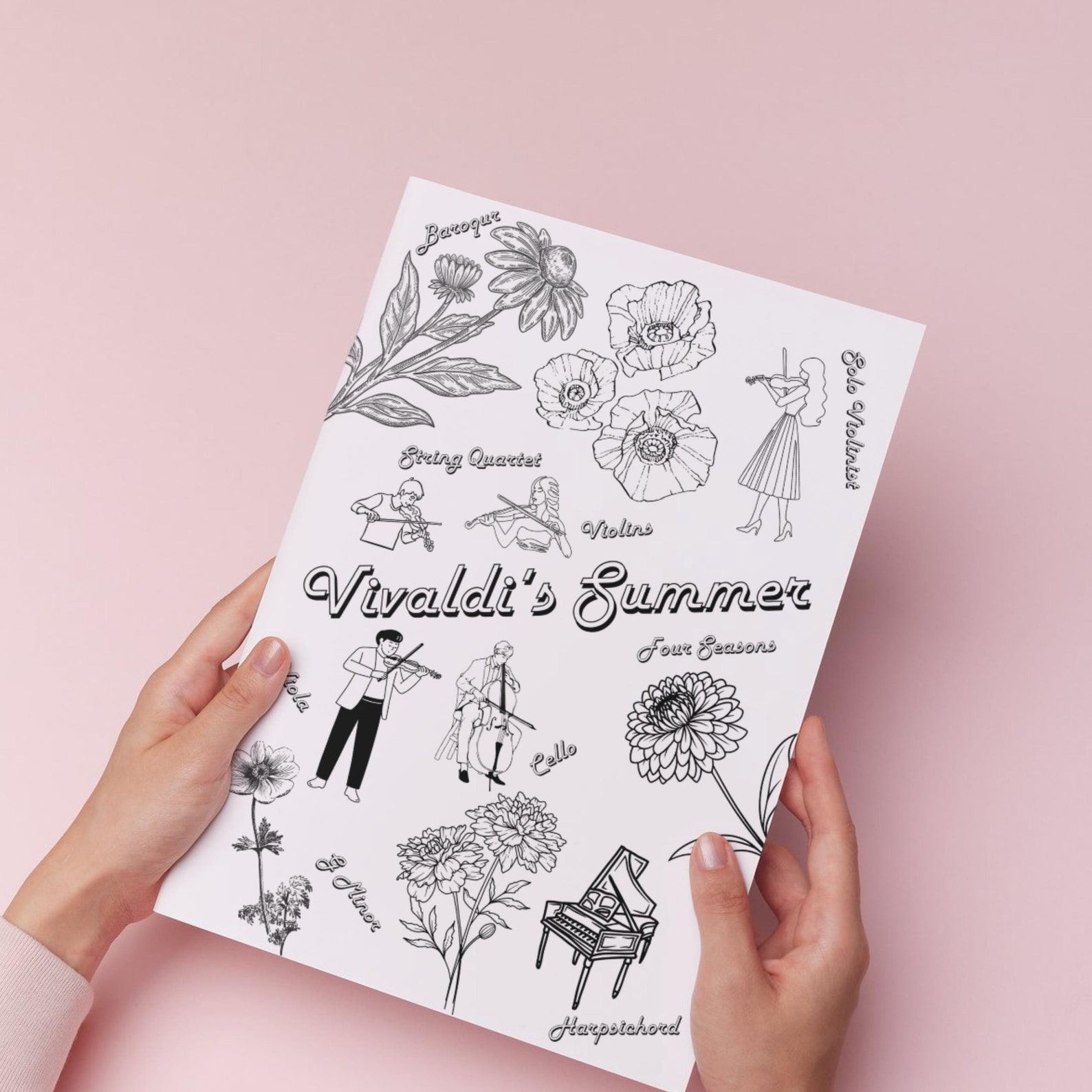 Vivaldi's Summer Coloring Page: Mindfulness Flowers (digital Download ...