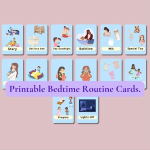 Printable Bedtime Routine Cards: Visual Aid for Kids (digital Download ...