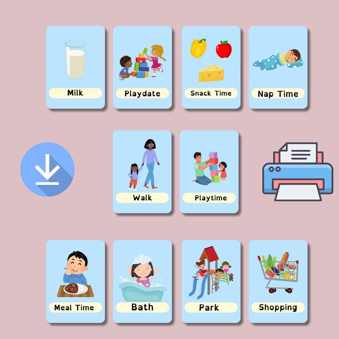 10 Printable Dyslexia Friendly Cards Toddler Daily Routine Printable ...
