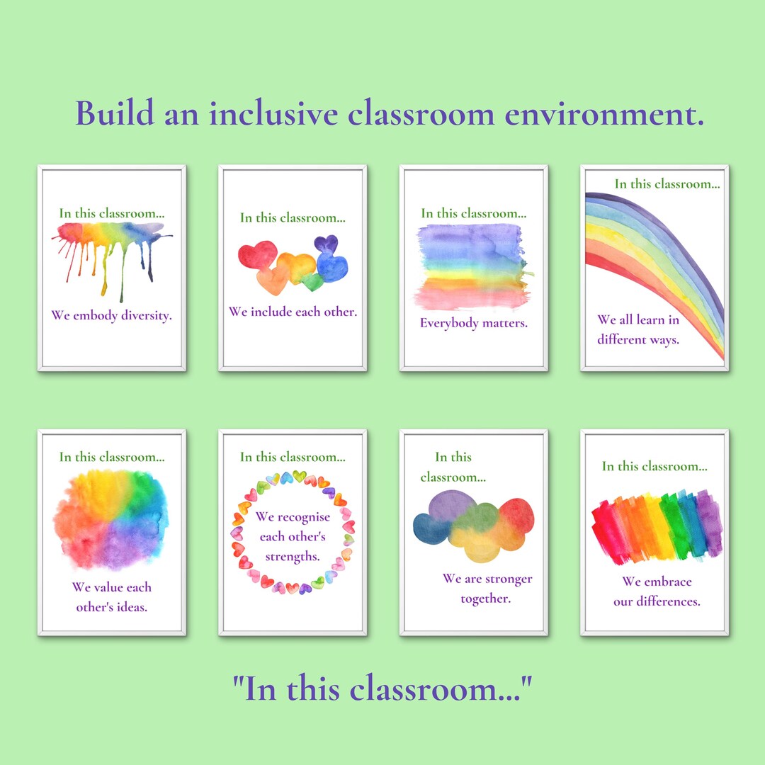 Rainbow Classroom Posters: Diversity and Inclusion Printables (PDF) - Etsy