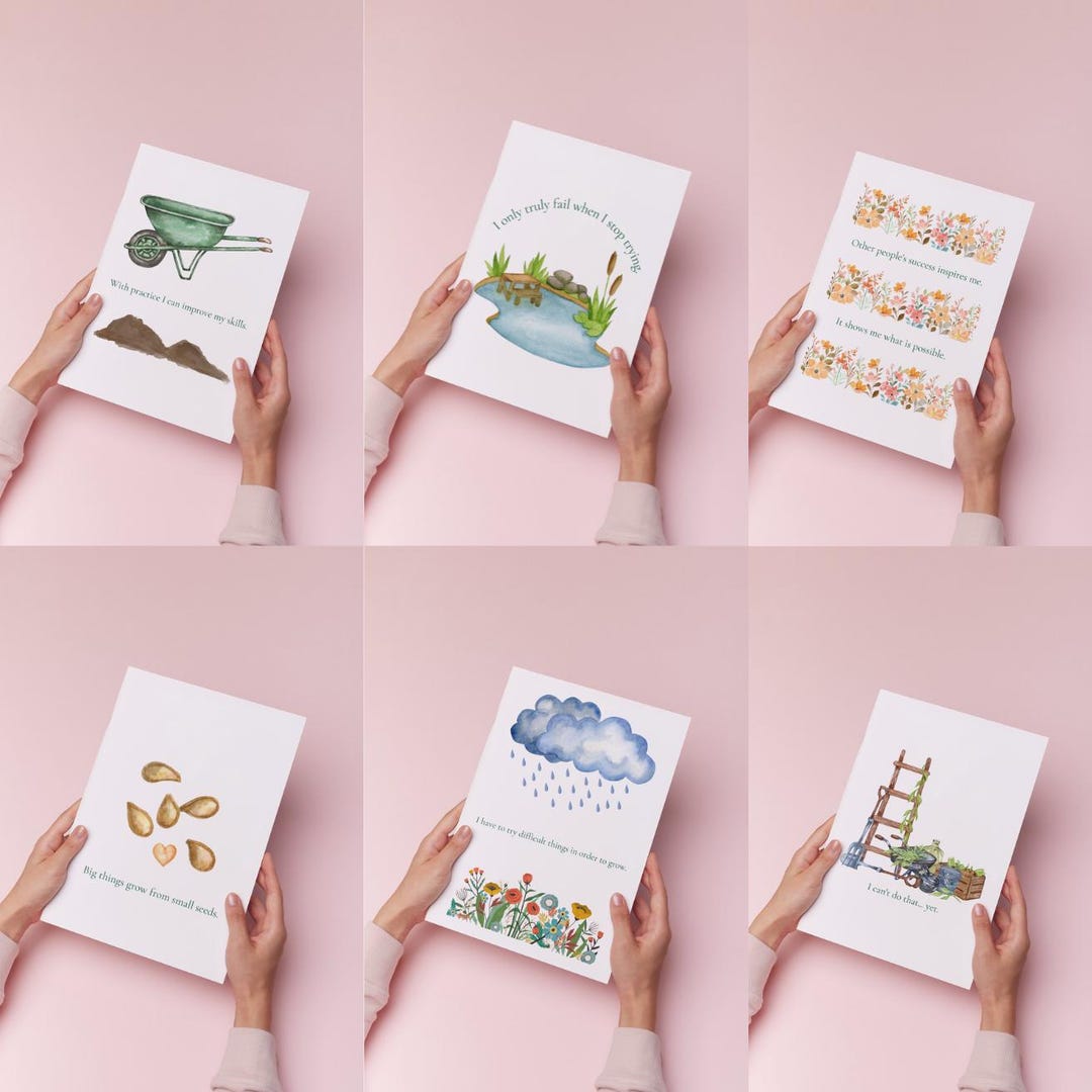 Set of 10 Classic Growth Mindset Posters With a Garden Theme- Printable ...
