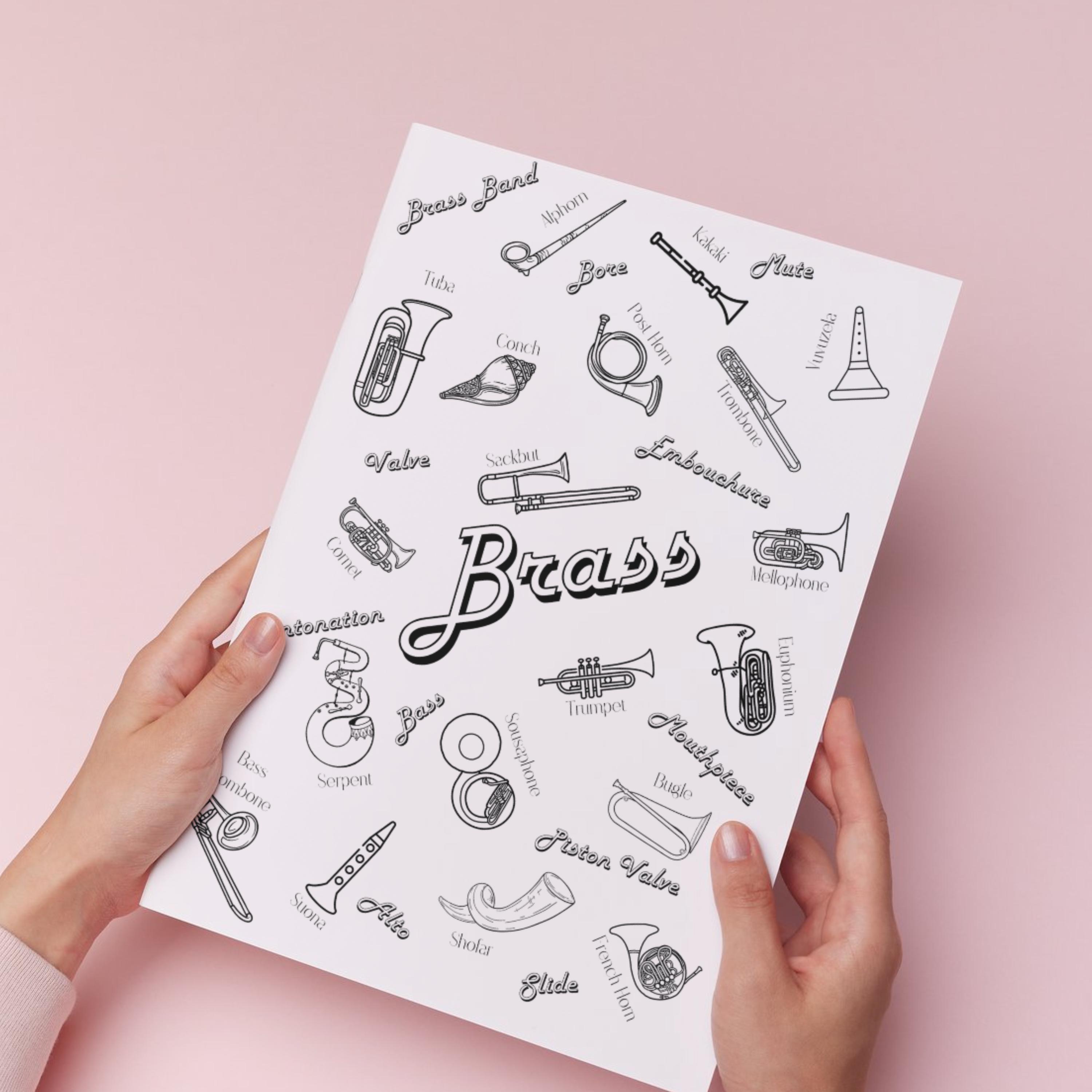 Mindfulness Brass Instruments Colouring- With Brass Vocabulary ...