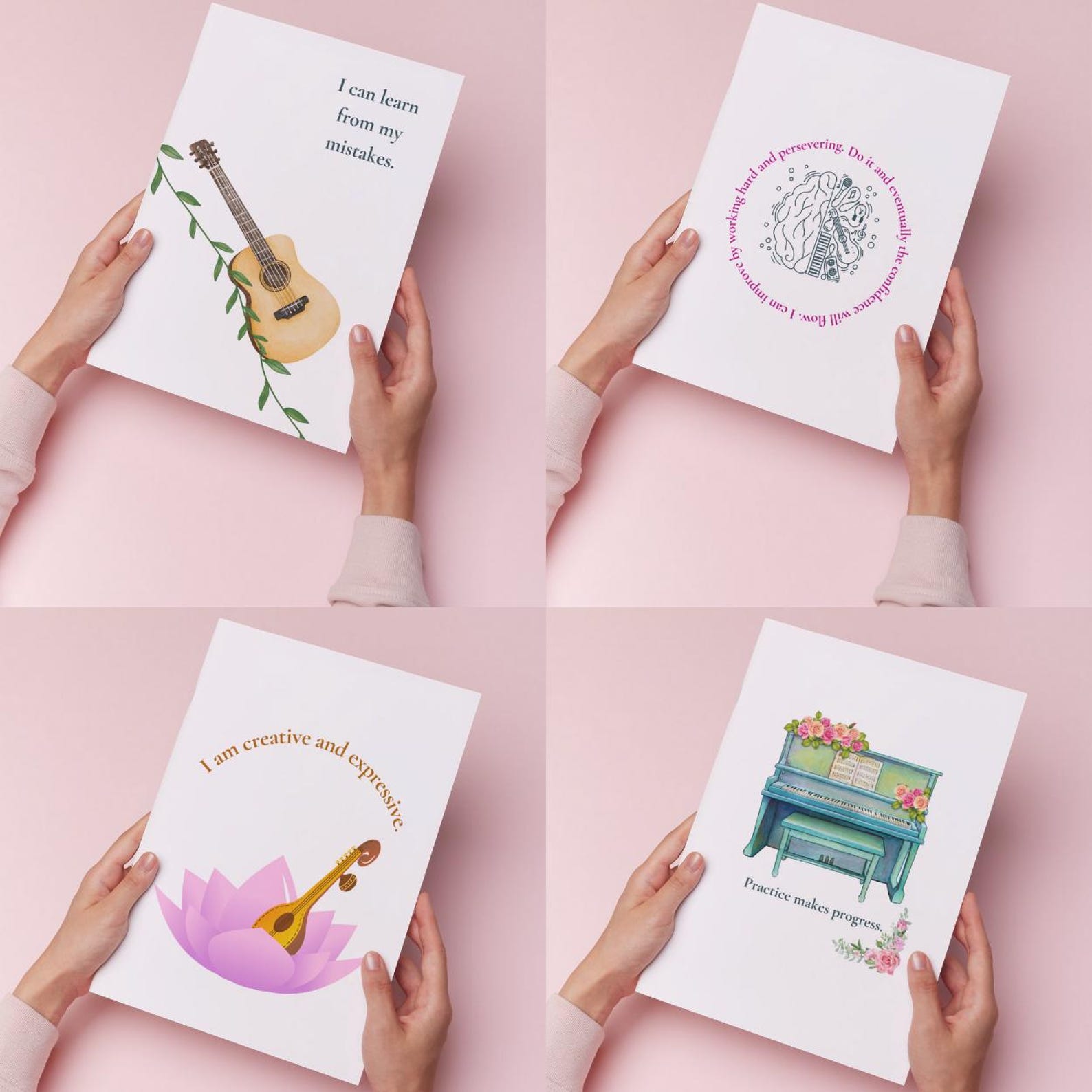 10 Aesthetic Music Growth Mindset Posters Motivate Your Practice Clean ...