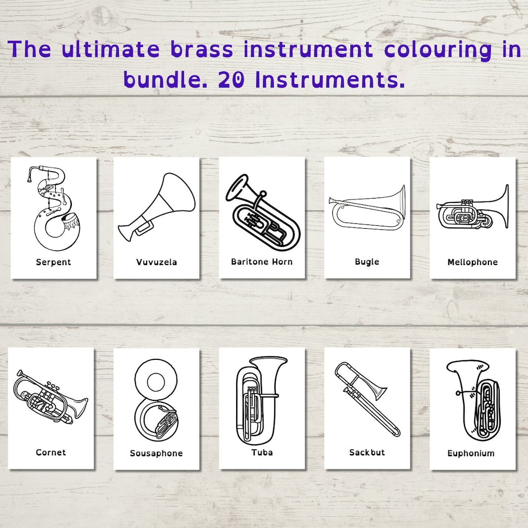 The Ultimate Brass Colouring in Bundle 20 Instruments From the Brass ...
