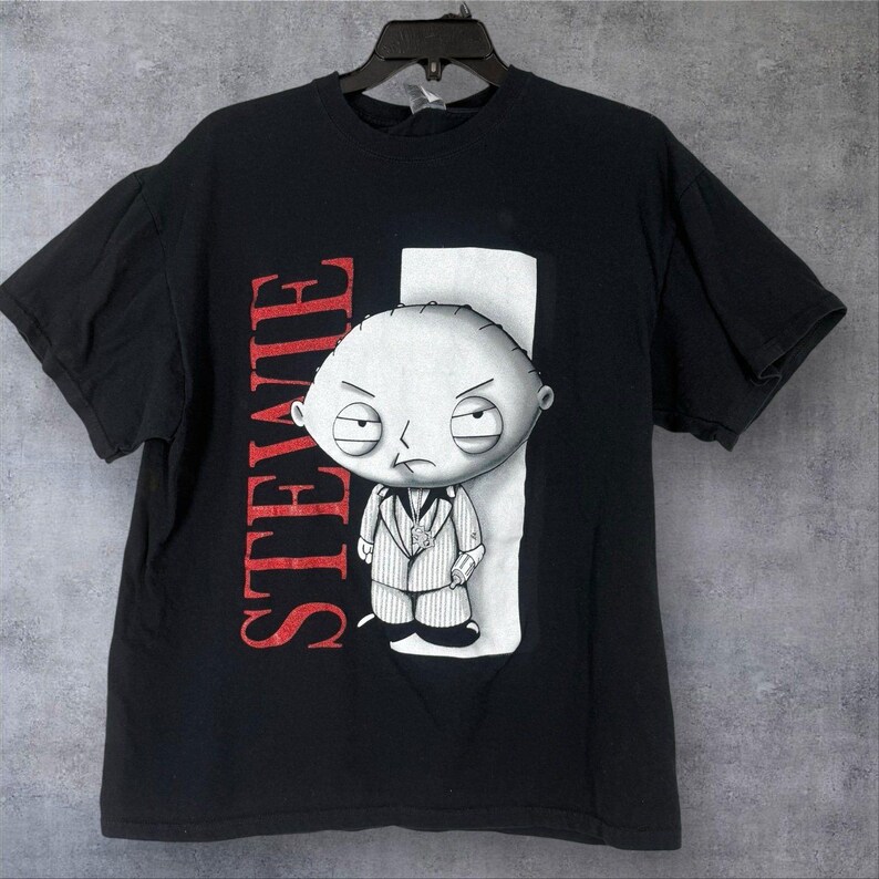 Vintage Stewie Griffin Scarface Parody T-shirt XL Black Y2K Fruit of ...