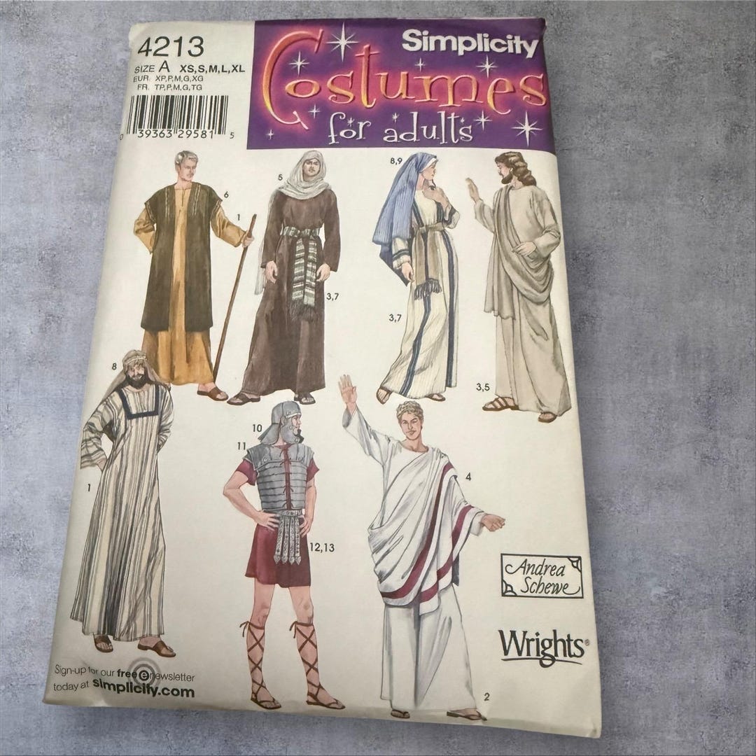 Simplicity 4213 Sewing Pattern • Biblical & Roman Costumes for Adults ...
