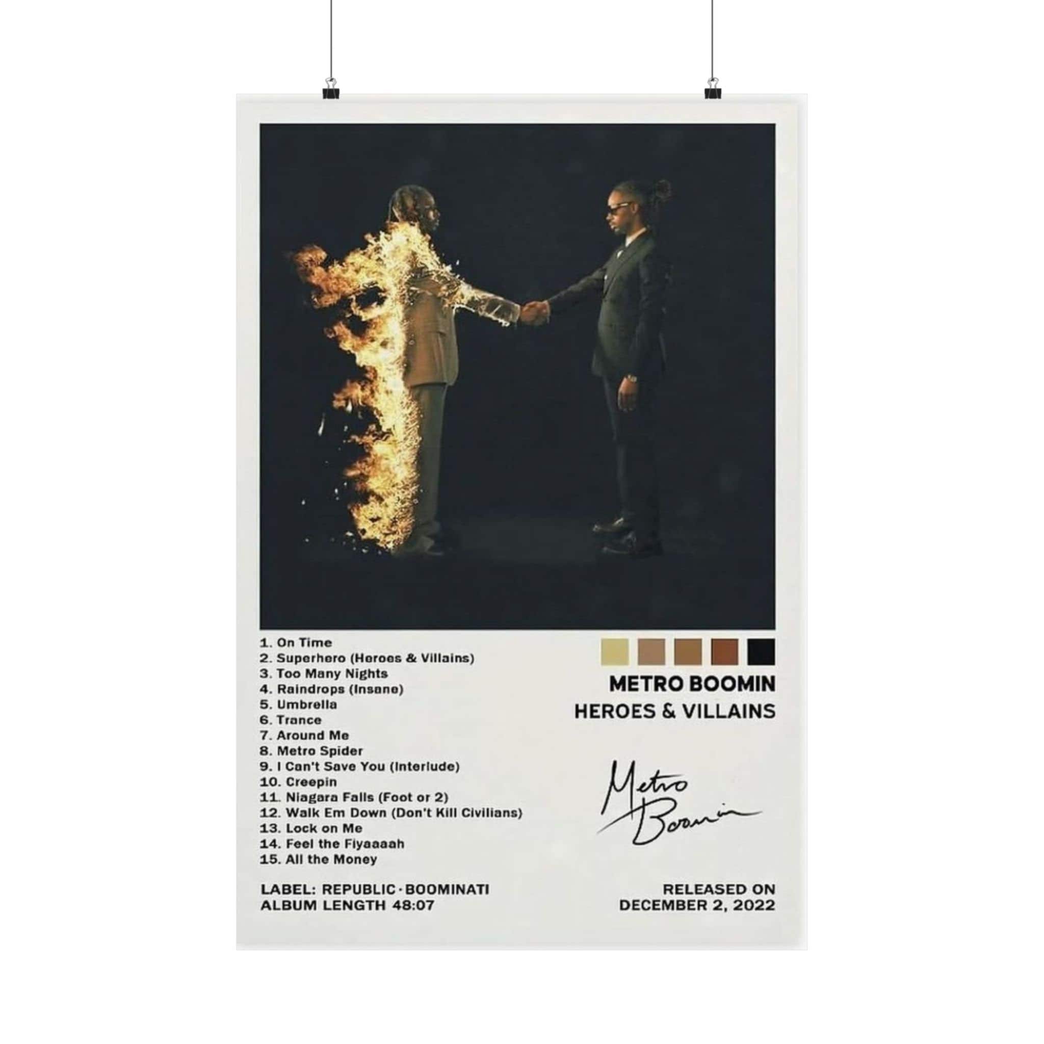 Metro Boomin Poster Print Wall Art Matte Vertical Posters, Album Cover ...