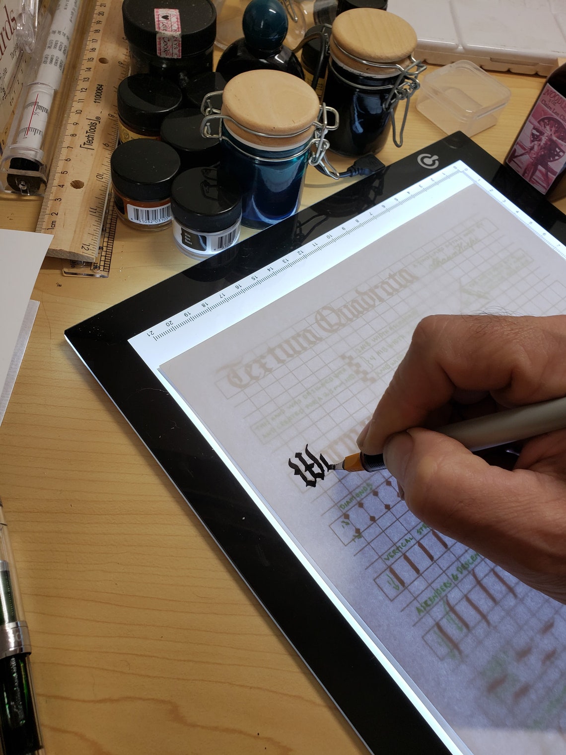 Learn Calligraphy, Textura Quadrata Ductus, Practice Sheets, Exemplar ...