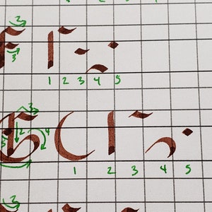 Learn Calligraphy, Textura Quadrata Ductus, Practice Sheets, Exemplar ...