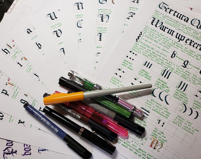 Calligraphy Tutorial, Textura Quadrata V2 Ductus and Exemplar - Etsy
