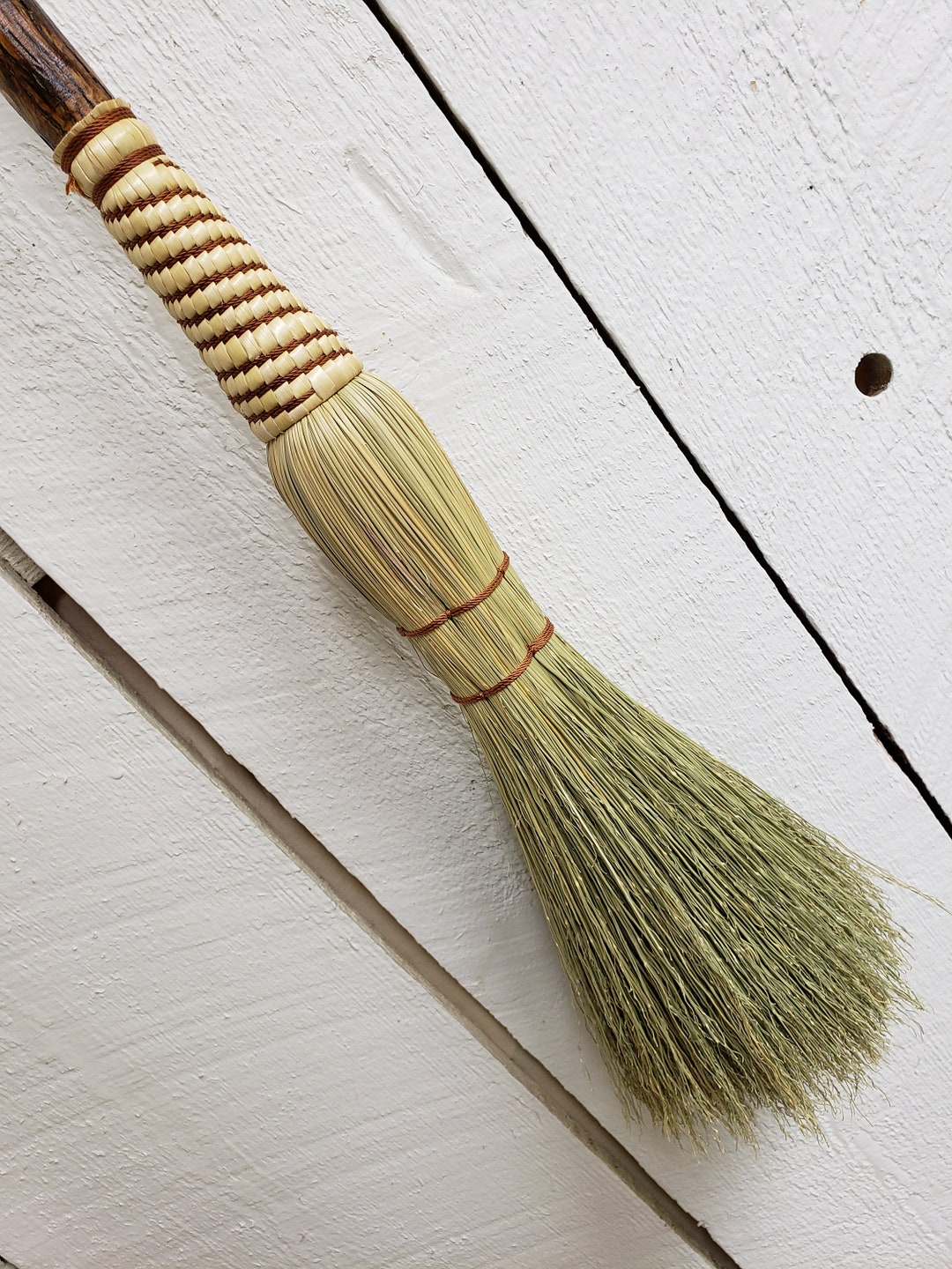 Hand-tied Broom Corn Besom, Cabin Hearth Broom, Hardwood Handle - Etsy