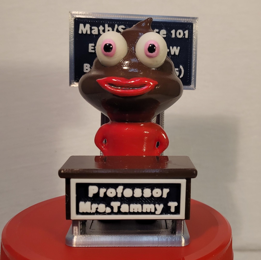 Tammy Turd Poop-head Emoji Figurine, 3D Printed Hand Painted Custom ...