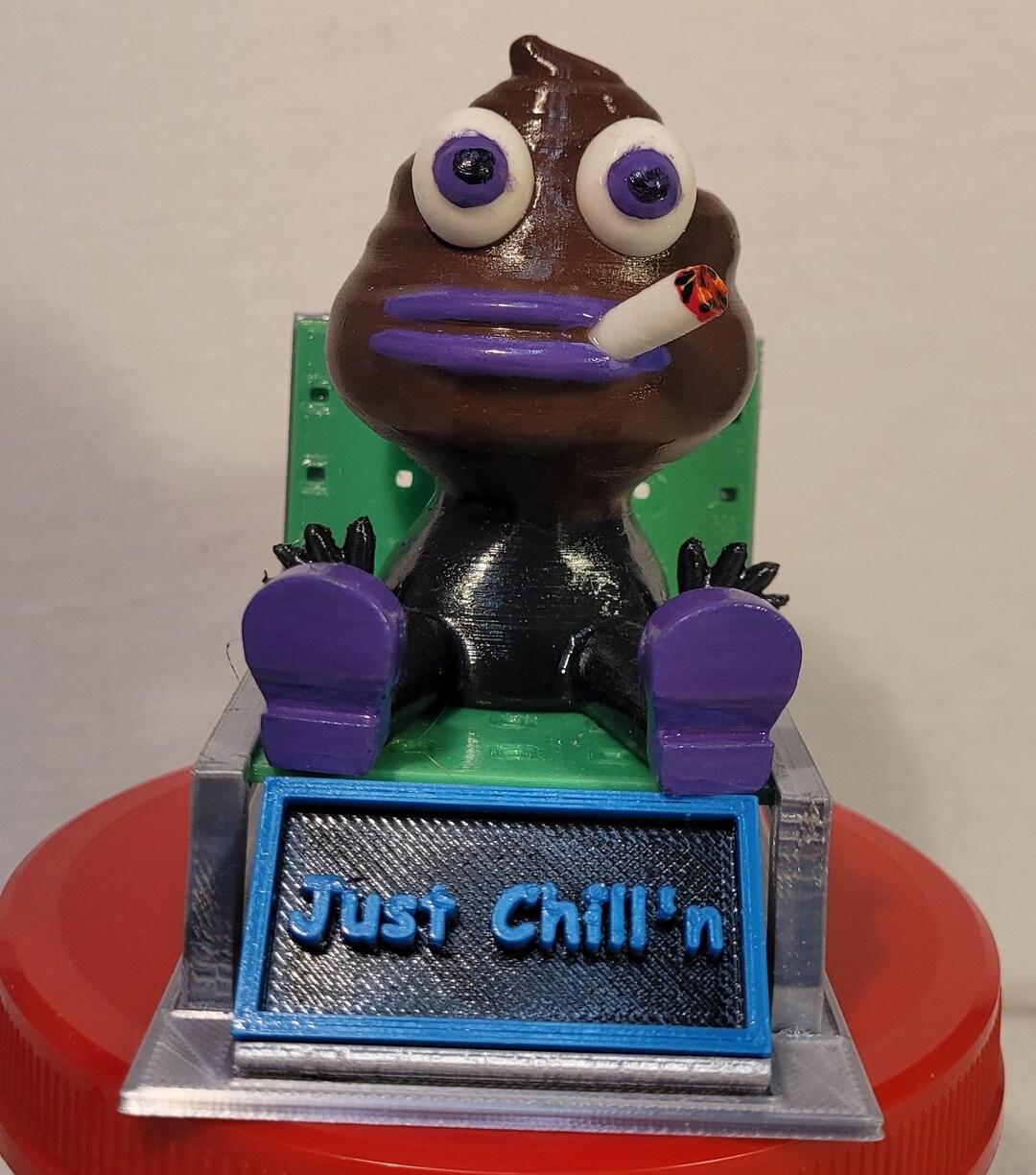 Stoner Steve Poop-head Emoji Figurine 3D Printed Hand Painted Custom ...