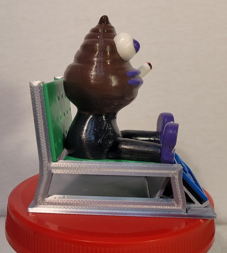 Stoner Steve Poop-head Emoji Figurine 3D Printed Hand Painted Custom ...