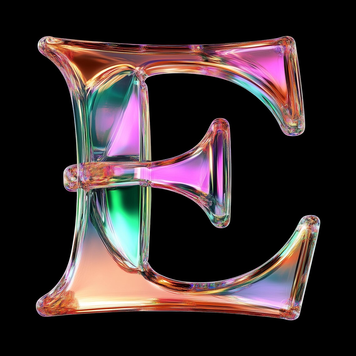Pink Glass Alphabet PNG – Transparent Holographic Font (digital ...