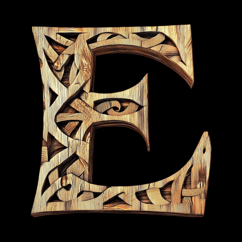 Celtic Rune Alphabet Font – 36 Rustic PNG Letters, Numbers (digital ...