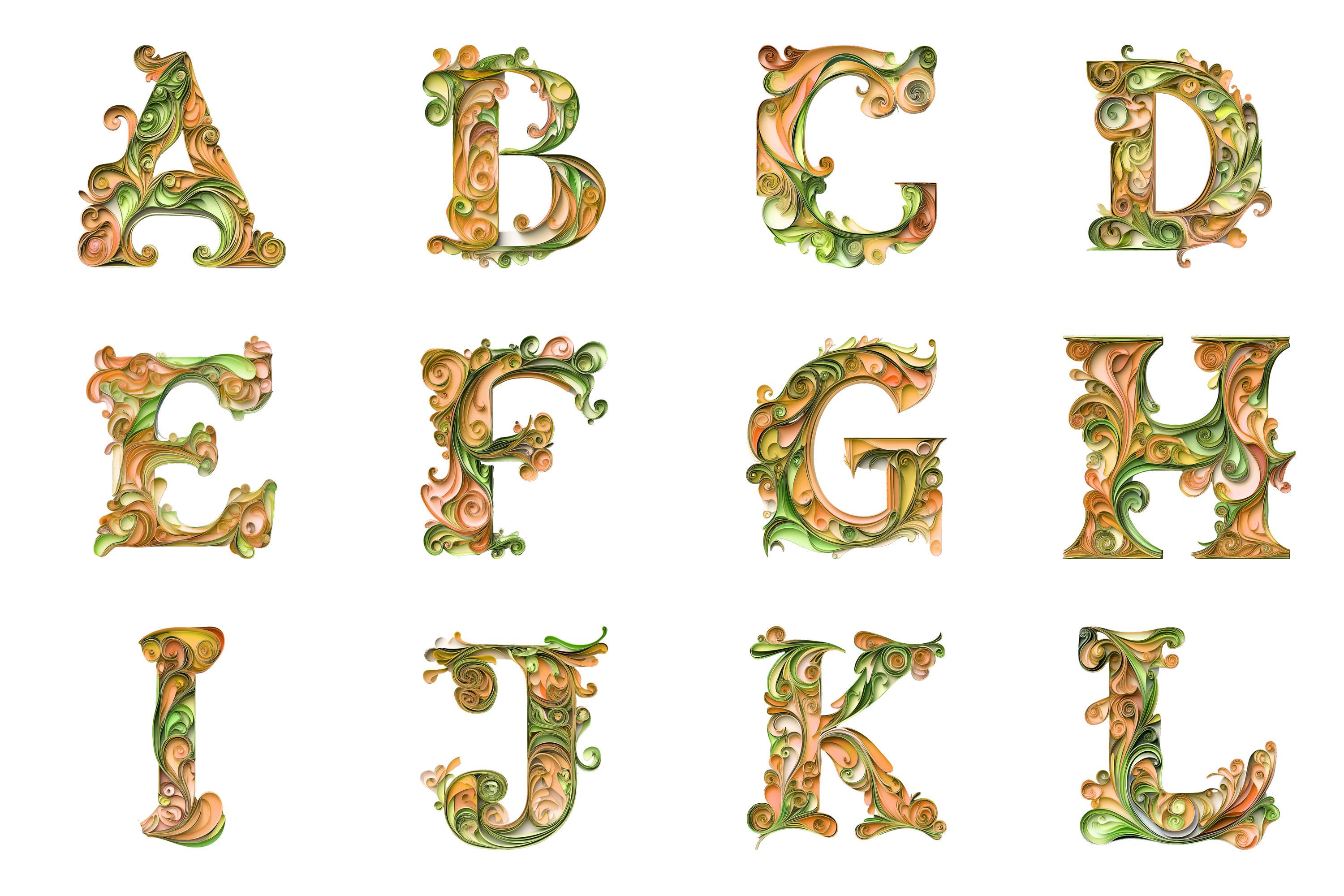 Elven Forest Alphabet PNG – 36 Letters & Numbers | High-res ...