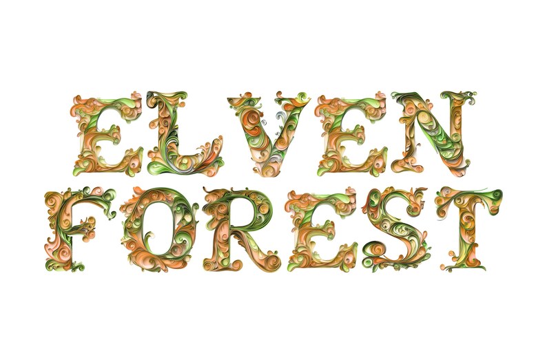 Elven Forest Alphabet PNG – 36 Letters & Numbers | High-res ...