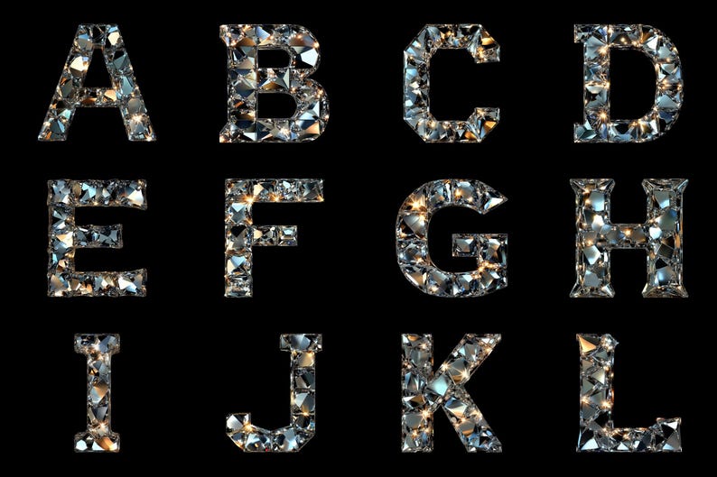 Diamond Light Alphabet PNG – 36 Letters & Numbers | High-res ...