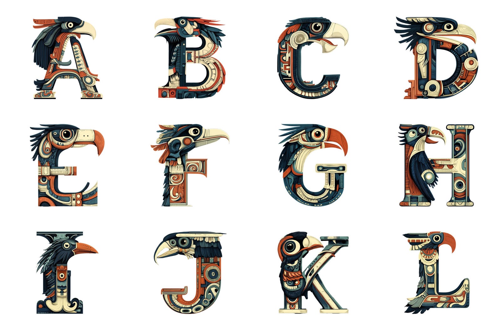 Haida Native Alphabet PNG – 36 Letters & Numbers | High-res ...