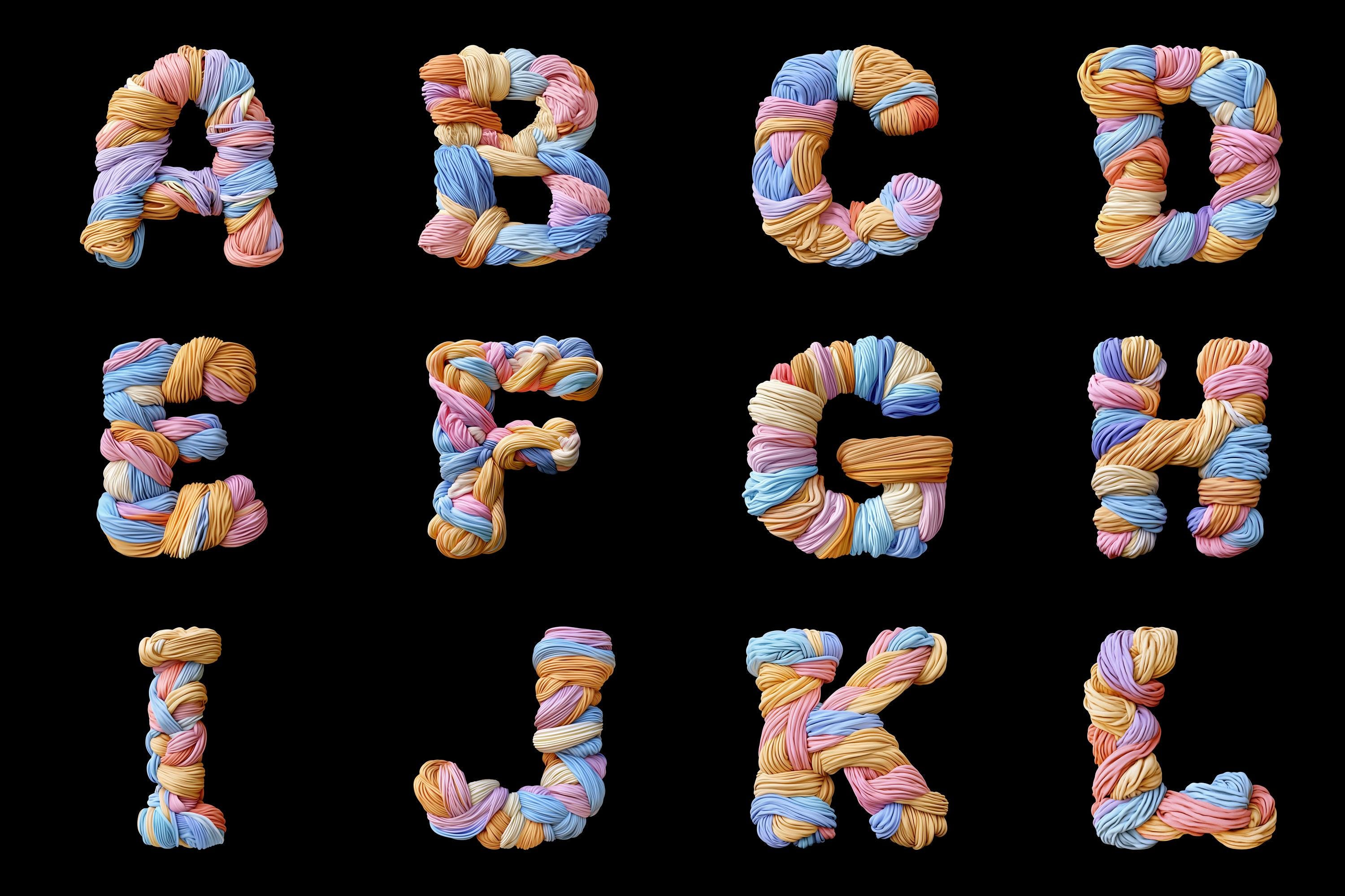 Artistic Yarn PNG – 36 Letters & Numbers | High-res, Transparent ...