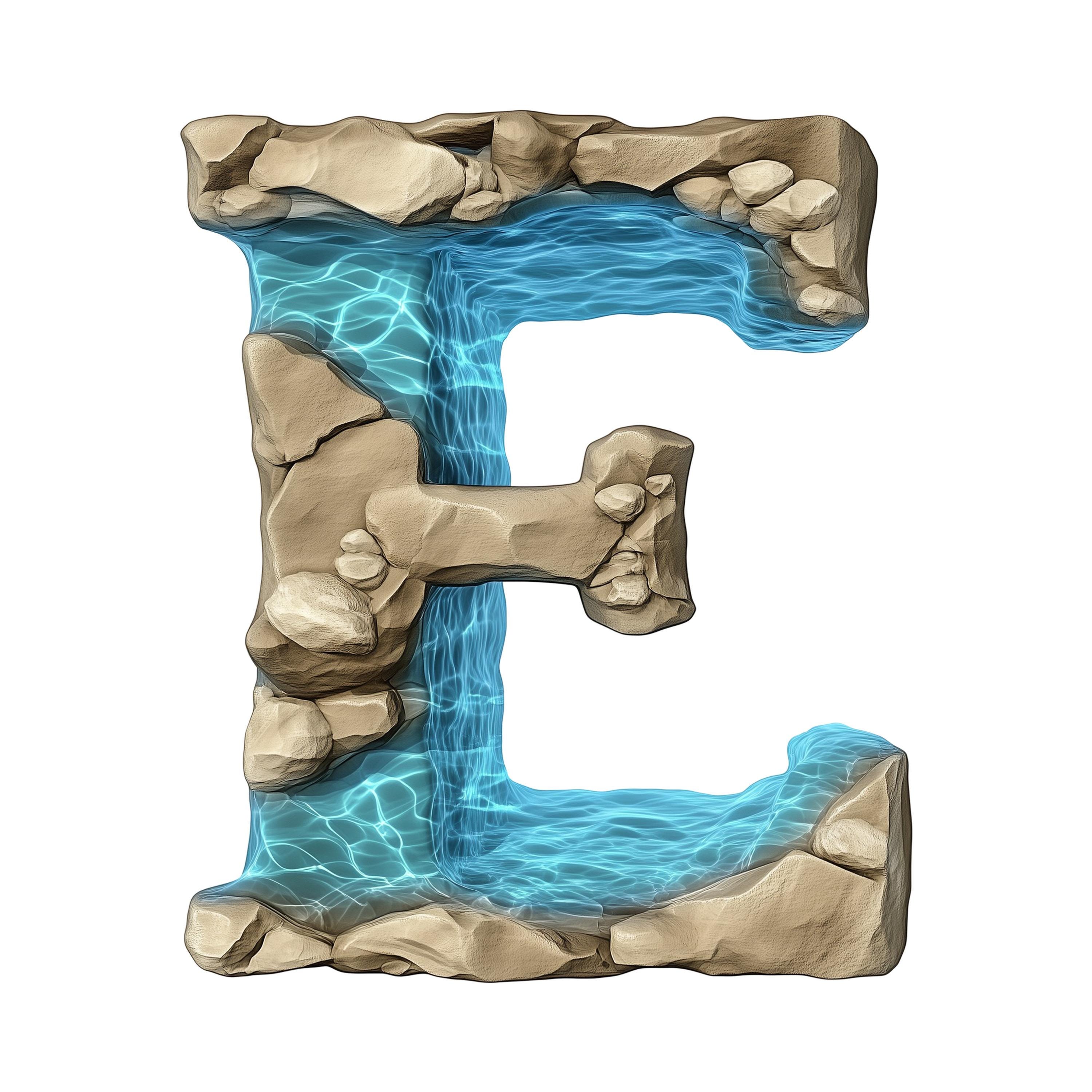 Blue Lagoon Font – Sandy Stone Letters, High-res PNG (digital Download ...