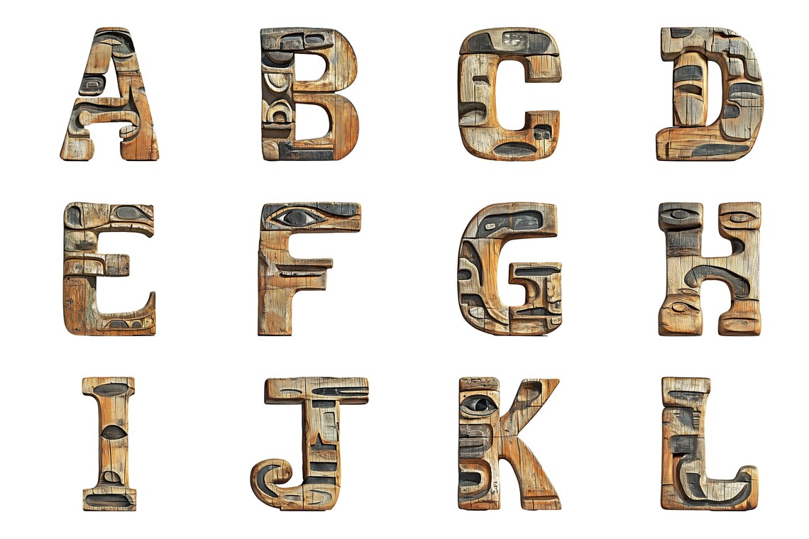 Haida Inspired Alphabet PNG – 36 Letters & Numbers | High-res ...
