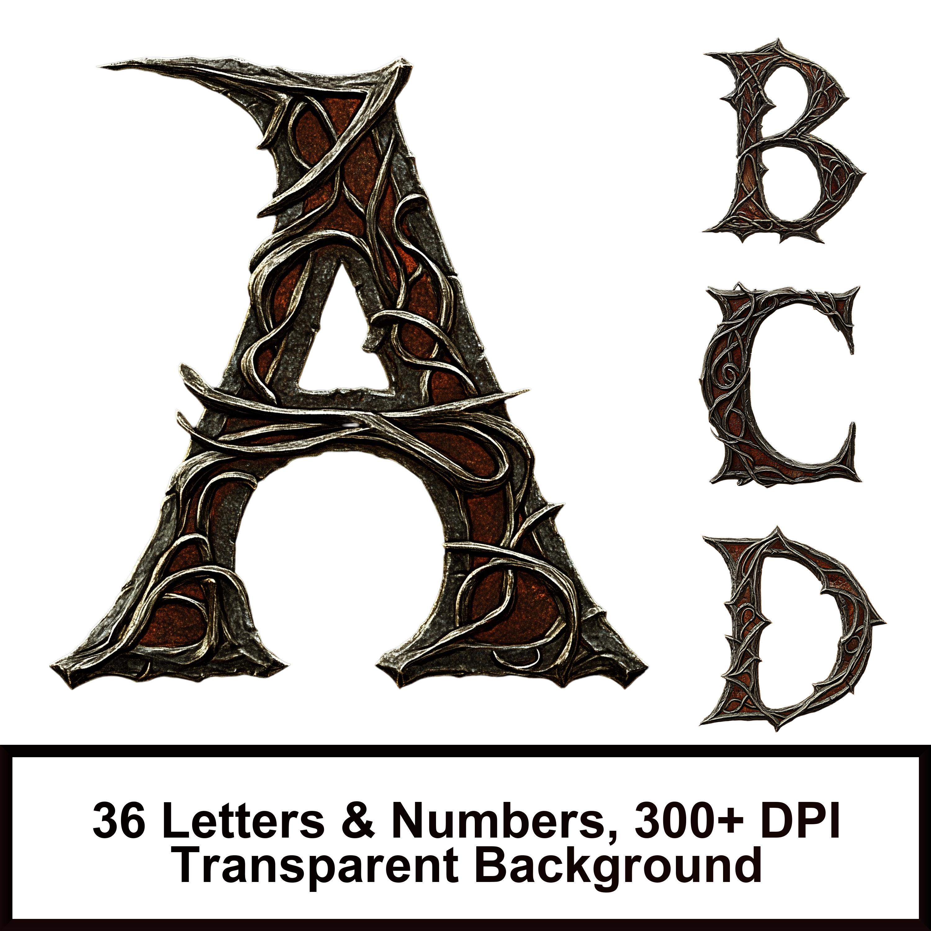 Narnia Movie Inspired Alphabet PNG – 36 Letters & Numbers | High-res ...