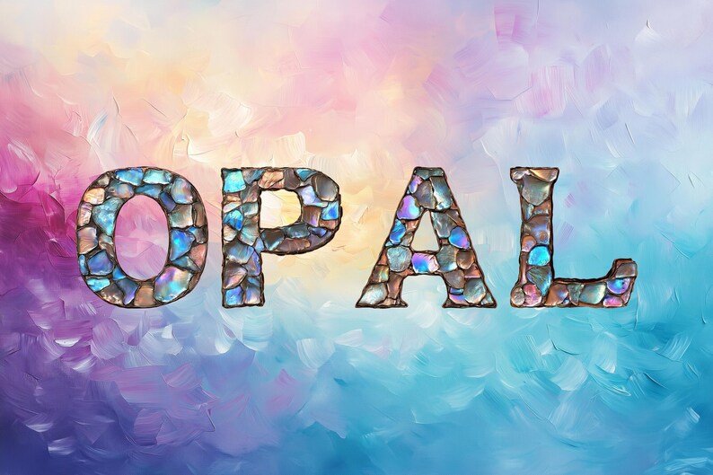 Artistic Opal Alphabet PNG – 36 Letters & Numbers | High-res ...