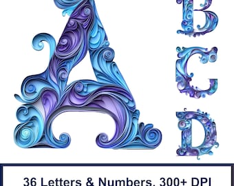 Blue Lagoon Alphabet PNG – 36 Letters & Numbers | High-res, Transparent ...