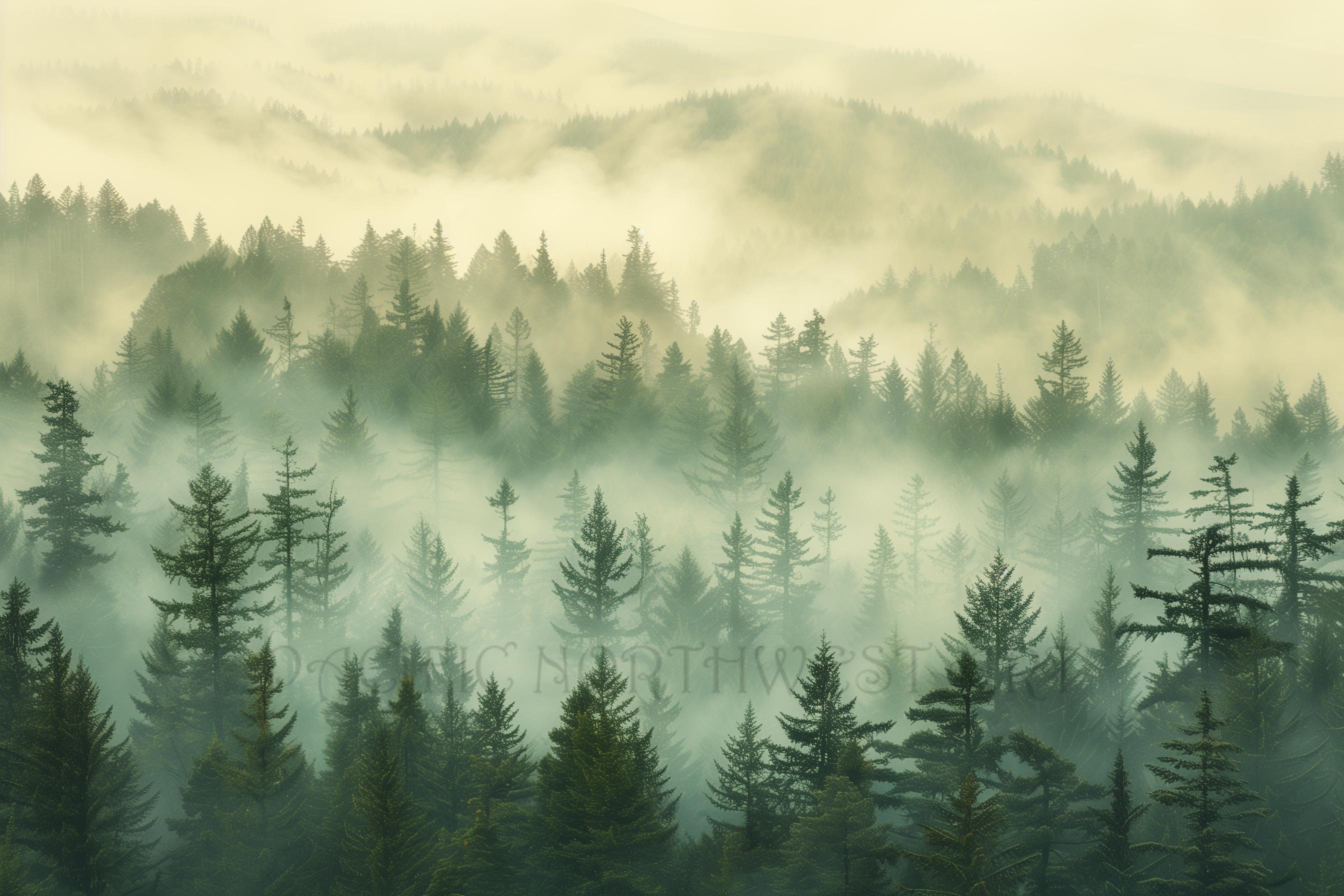 Rainforest Forest Art, Pacific Northwest, High Resolution, Realistic ...