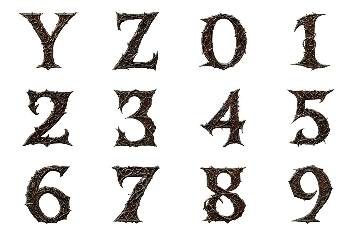 Narnia Movie Inspired Alphabet PNG – 36 Letters & Numbers | High-res ...