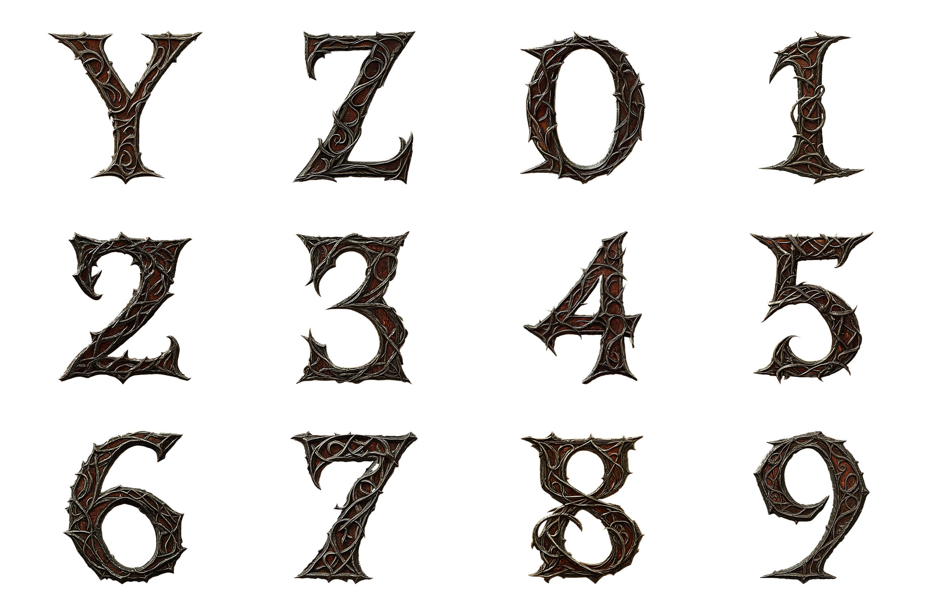 Narnia Movie Inspired Alphabet PNG – 36 Letters & Numbers | High-res ...